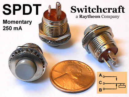 (2) Momentary SPDT Push Button Switch by Switchcraft (Raytheon) | eBay